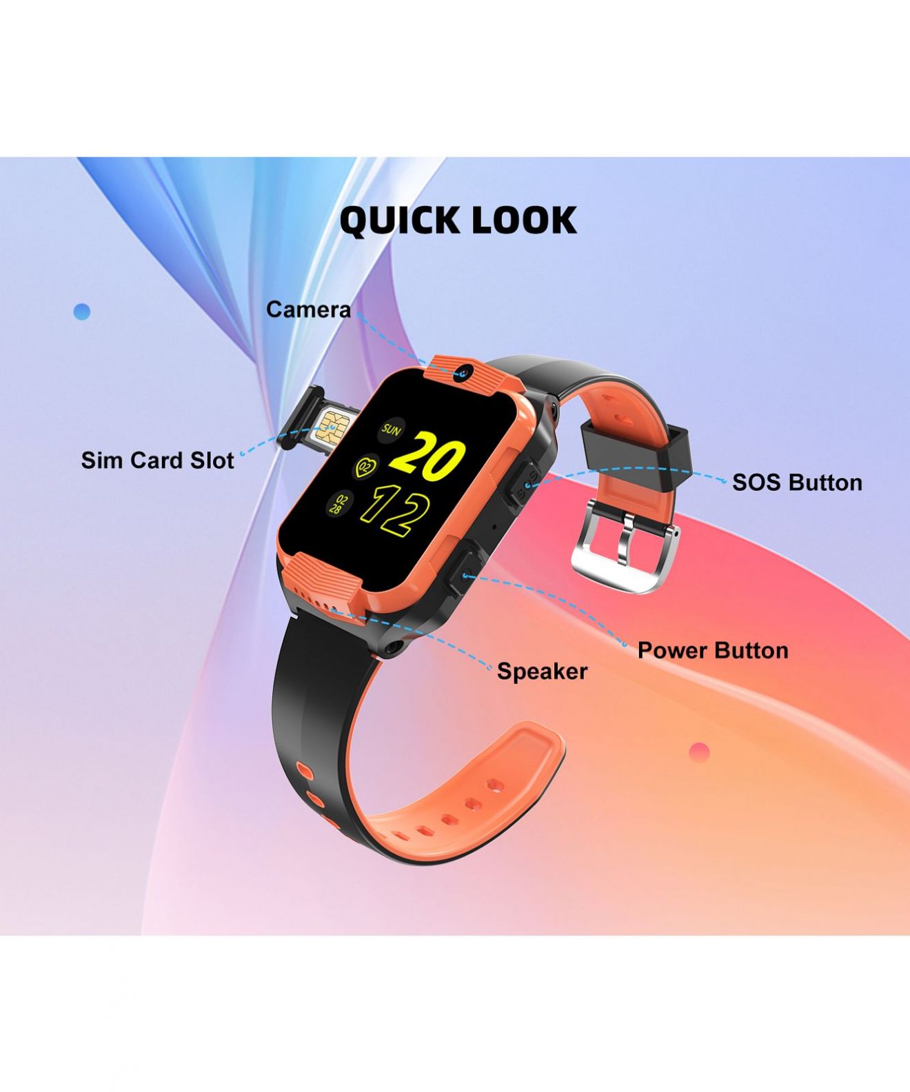 Pacific 32 4G LTE SIM Black PC00319 – Kids' smartwatch • Watchard.com