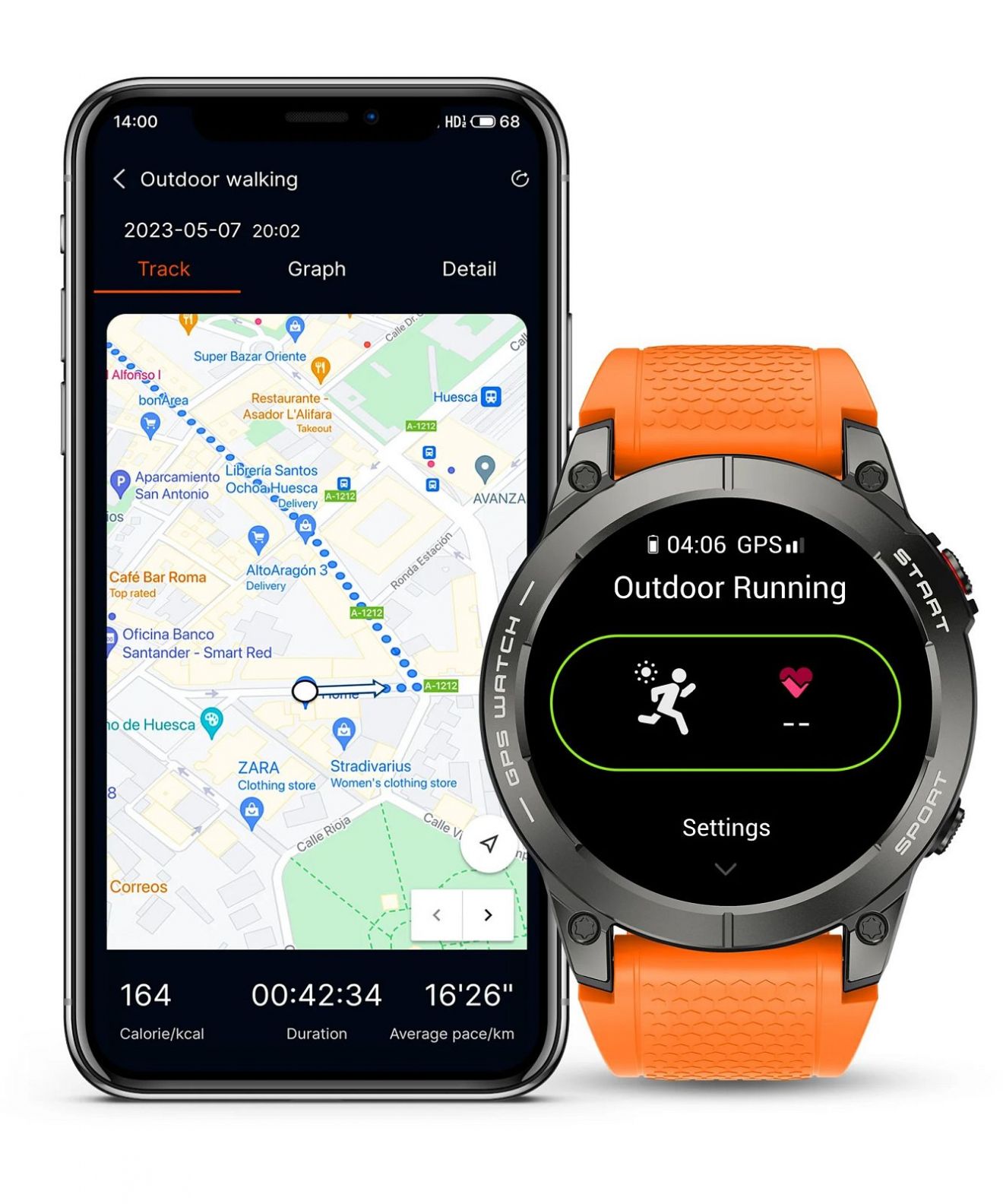 Manta SWA001BK - Activ X GPS Black SET smartwatch • Watchard.com