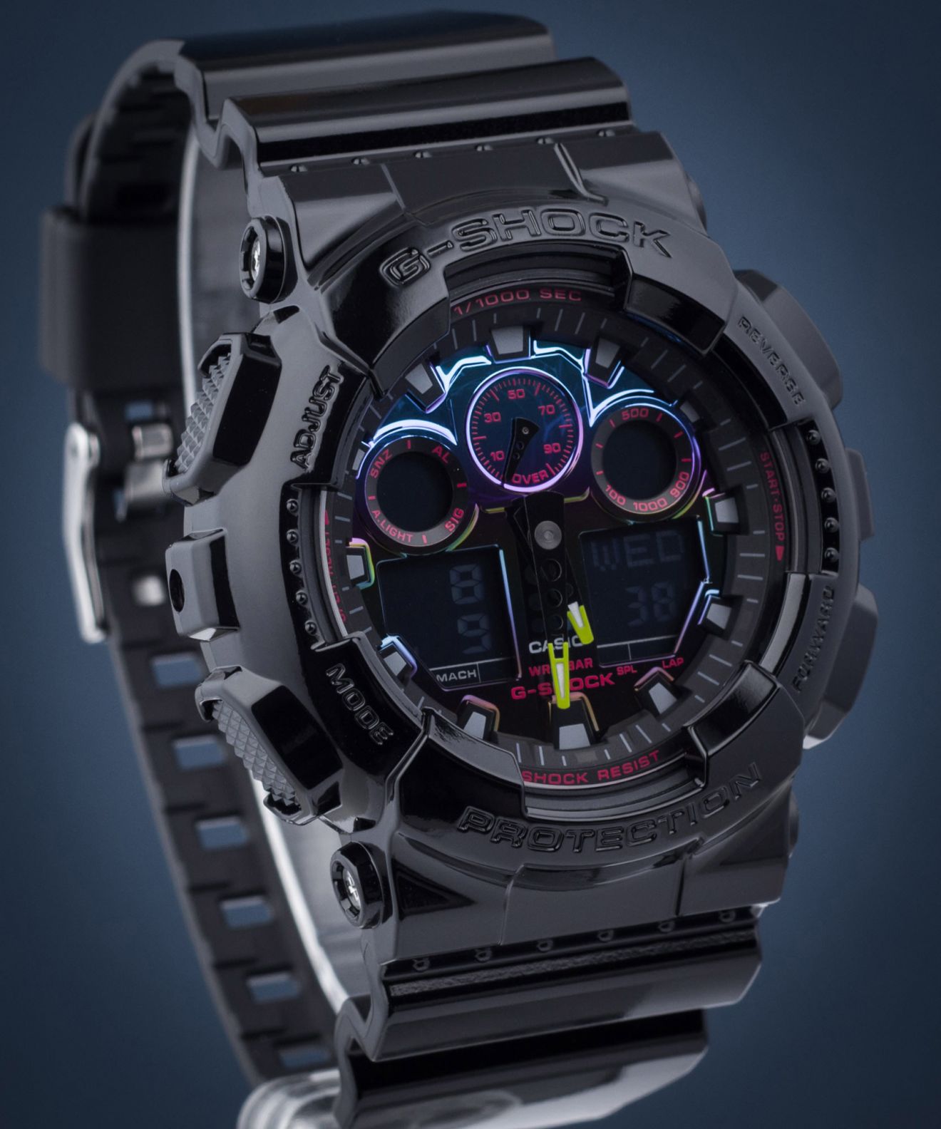 Casio G-Shock GA-100RGB-1AER - Original Virtual Rainbow Watch ...