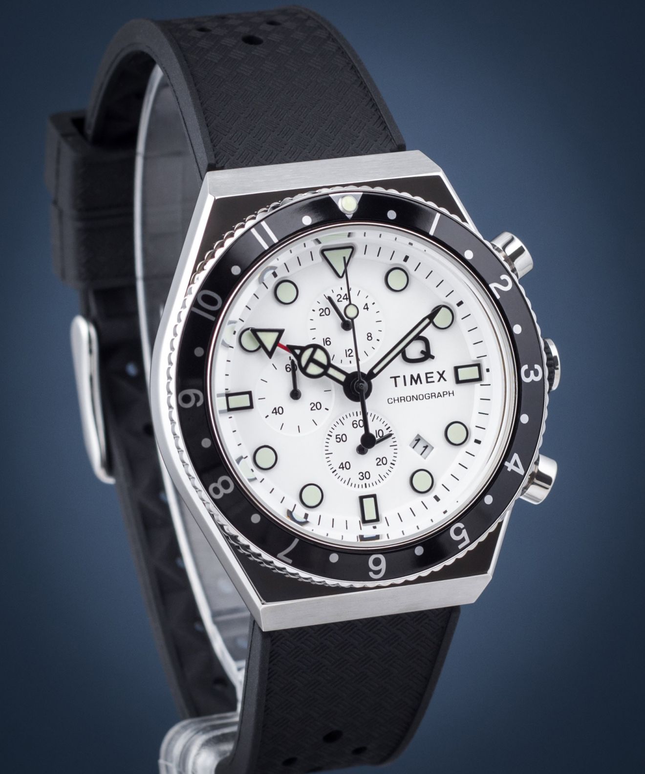 Timex TW2V70100 - Q Three Time Zone Chronograph Watch • Watchard.com