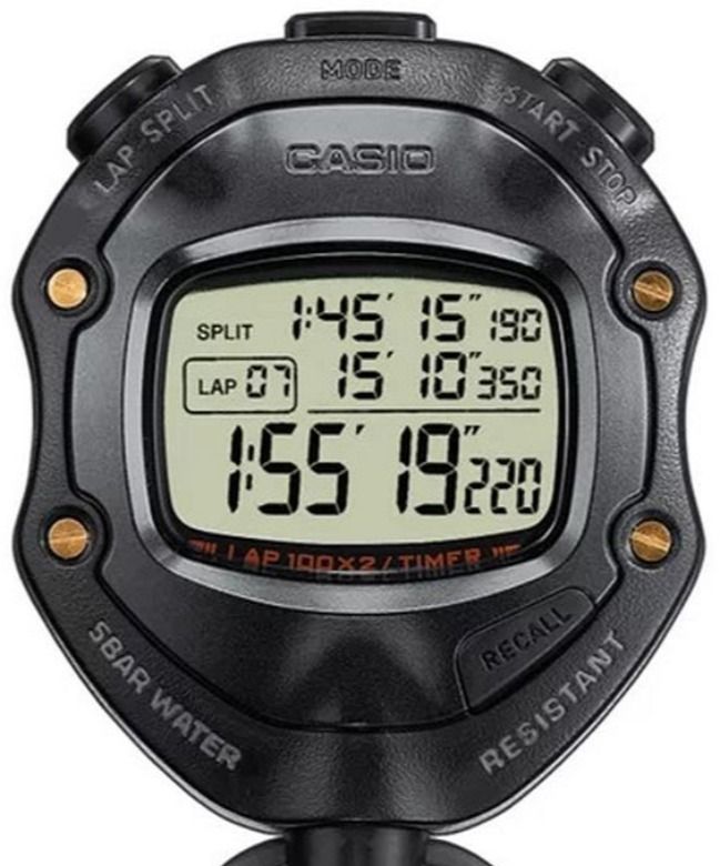 Casio HS-80TW-1EF - Digital Black Stopwatch Watch • Watchard.com