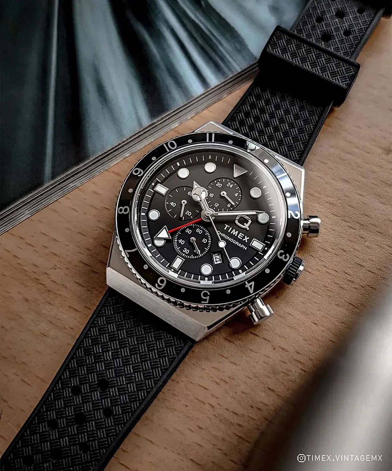 Timex TW2V70000 - Timex Q Three Time Zone Chronograph Watch • Watchard.com