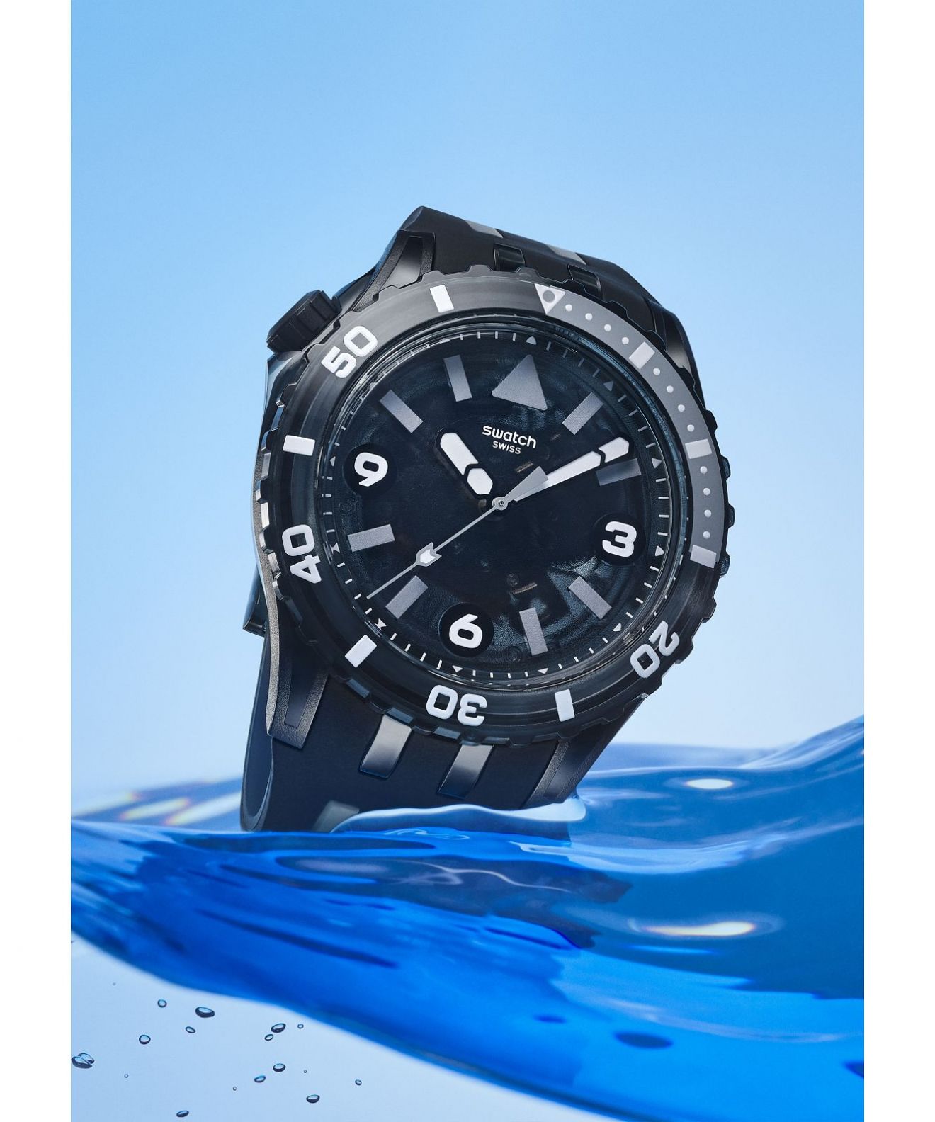 Swatch SSCU09B100 - Scubaqua Black Sea Nettle Skeleton Watch • Watchard.com