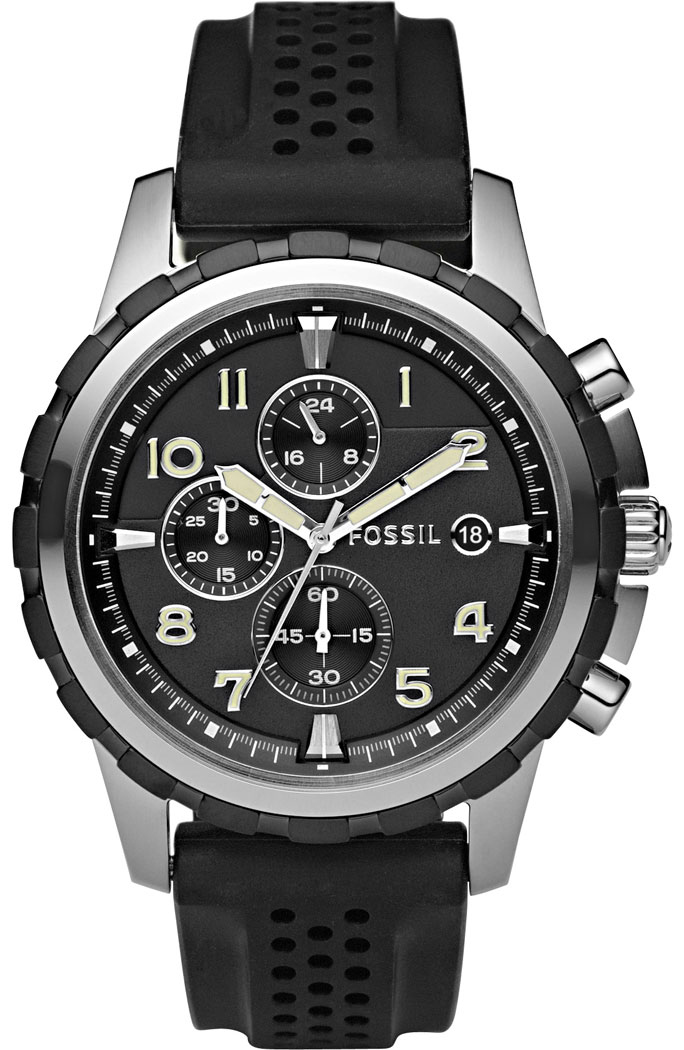 Fossil FS4613 - Dean Silicone Black Watch • Watchard.com