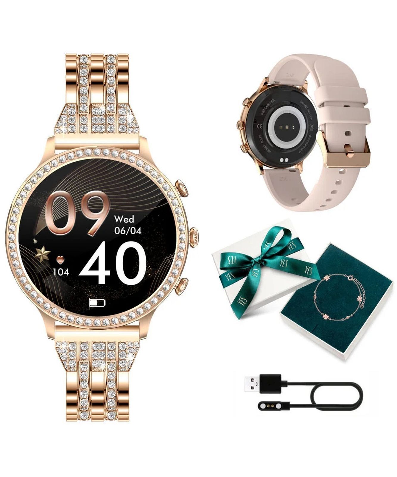 Manta SWD01GD - Diamond Lusso Gold SET smartwatch • Watchard.com