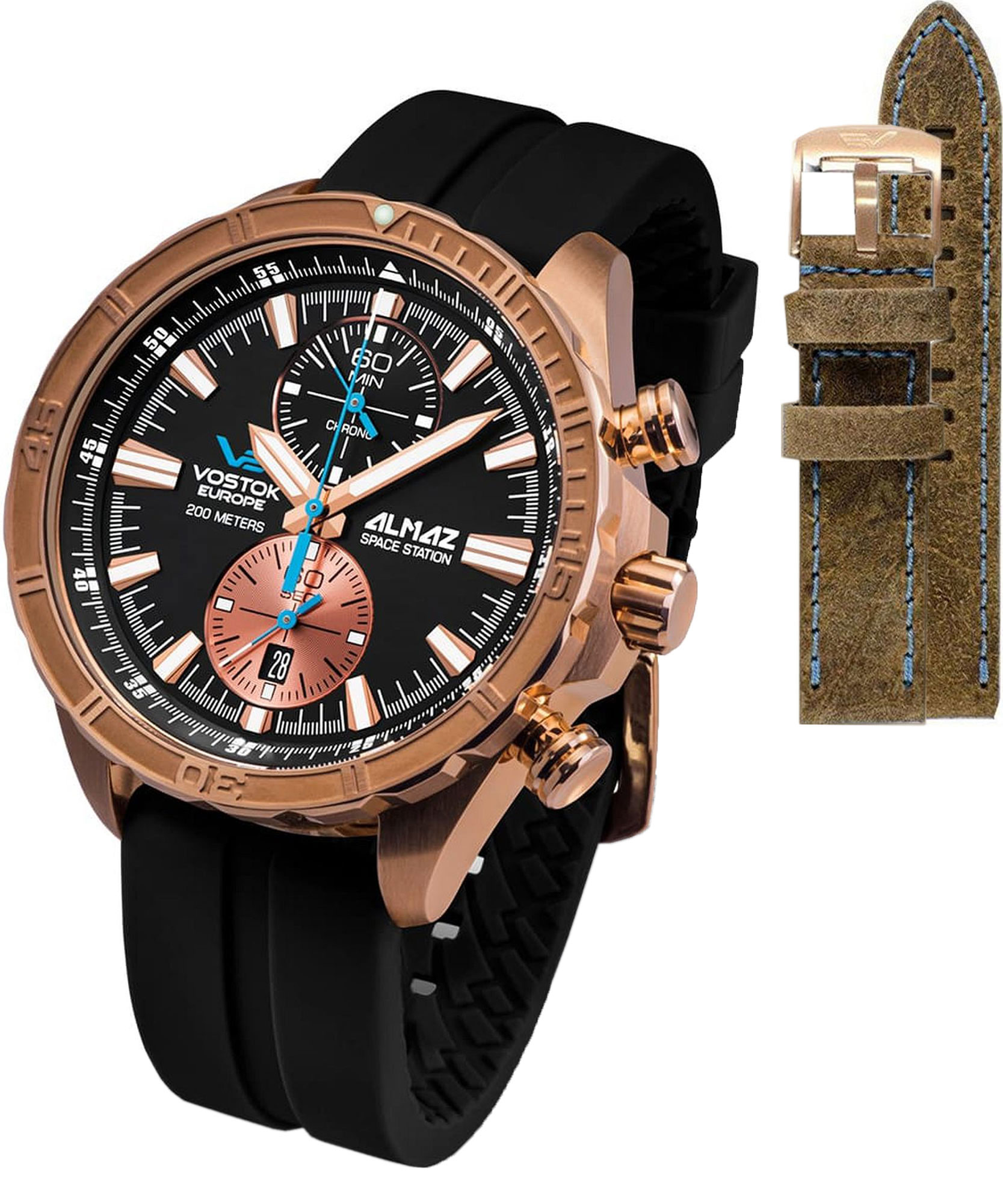 Vostok Europe 6S11-320O266-7372 - Almaz Space Station Grand Chrono ...